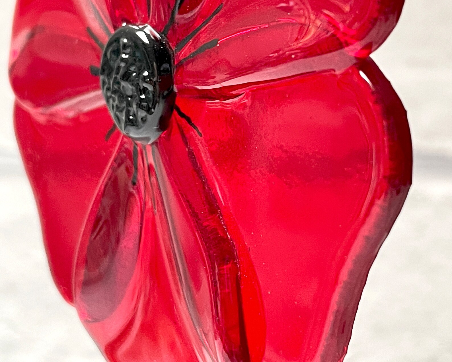 Fused Glass Poppy Suncatcher, Handmade Glass Artwork, Window Hanging ...