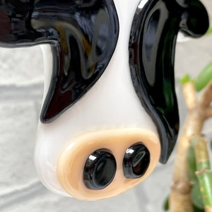 Fused Glass Cow Ornament, Handmade Hanging Decoration, Gift for Farmer ...