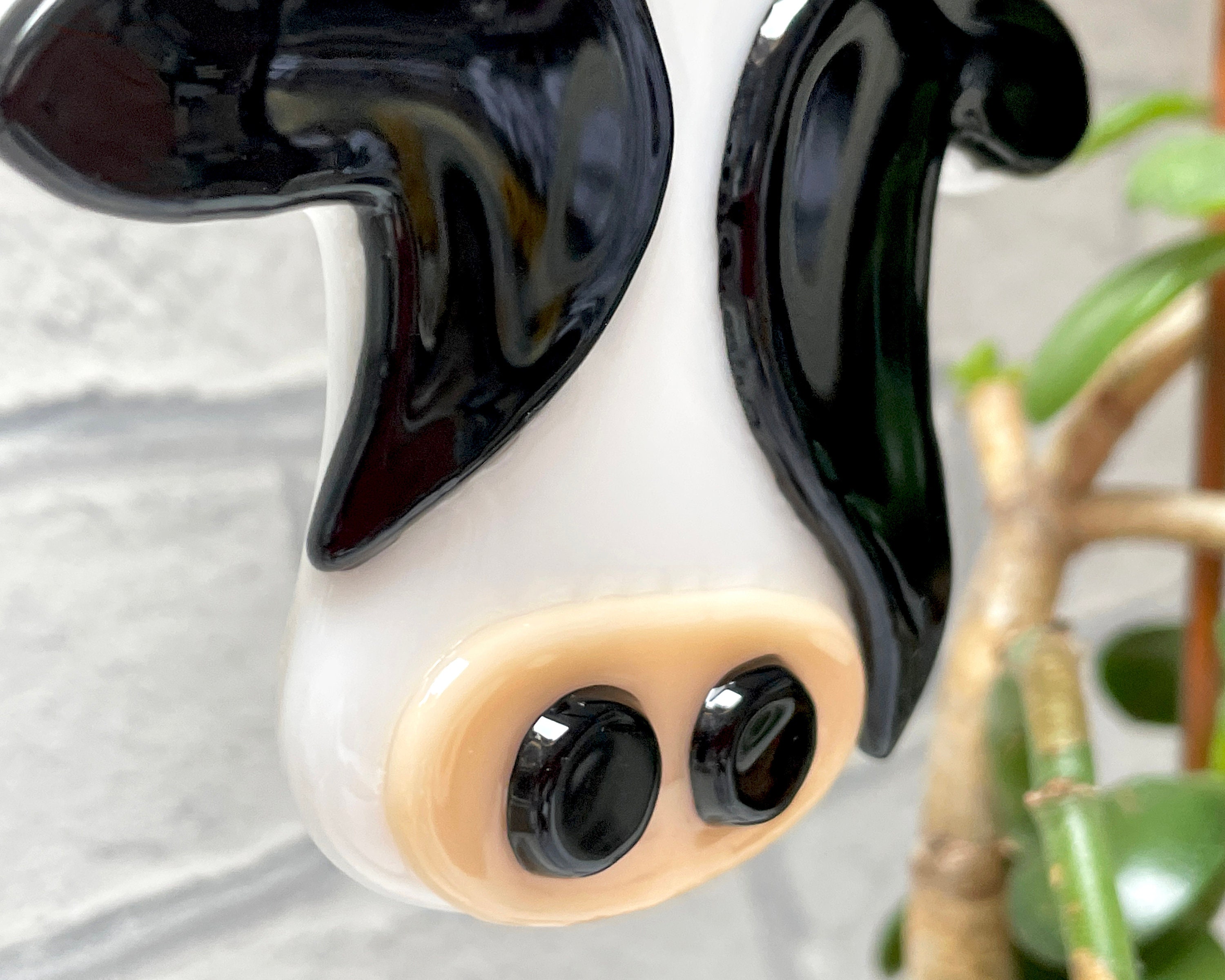 Fused Glass Cow Ornament, Handmade Hanging Decoration, Gift for Farmer ...
