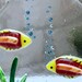 Fused Glass Fish Bowl Suncatcher in Stand-up Mount, Handmade Glass ...