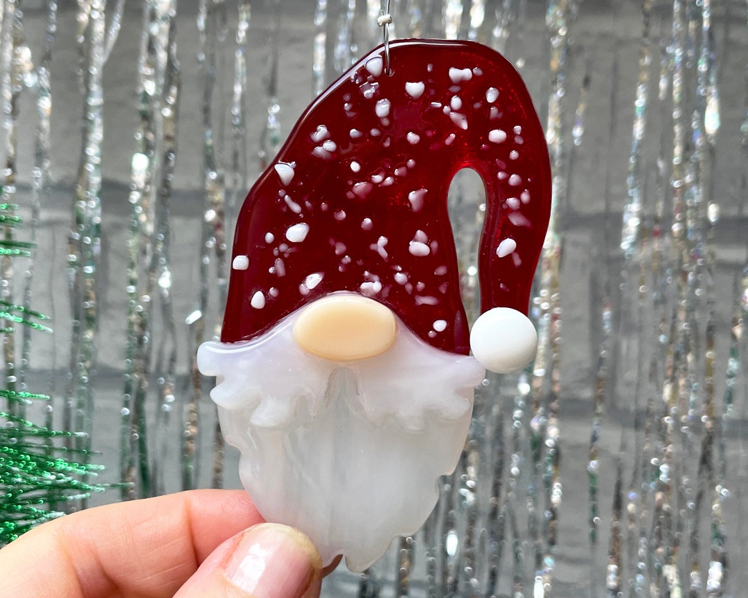 Glass Father Christmas Ornament, Santa Claus Gnome, Hanging Decoration ...