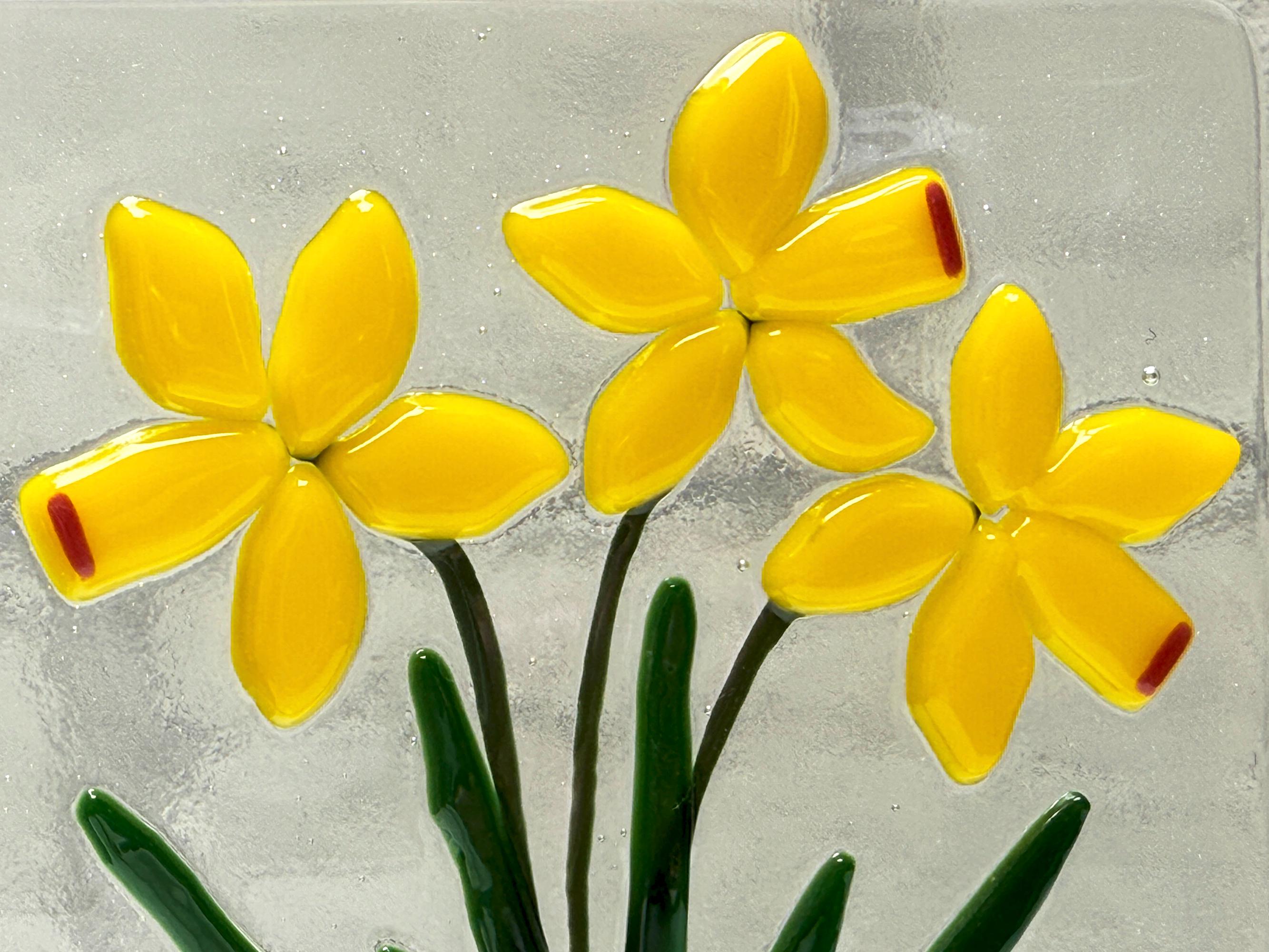 Handmade Glass Daffodil Suncatcher: Tabletop Floral Art - Etsy