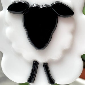 Fused Glass Sheep Ornament, Hanging Decoration, Gift for Farmer or ...
