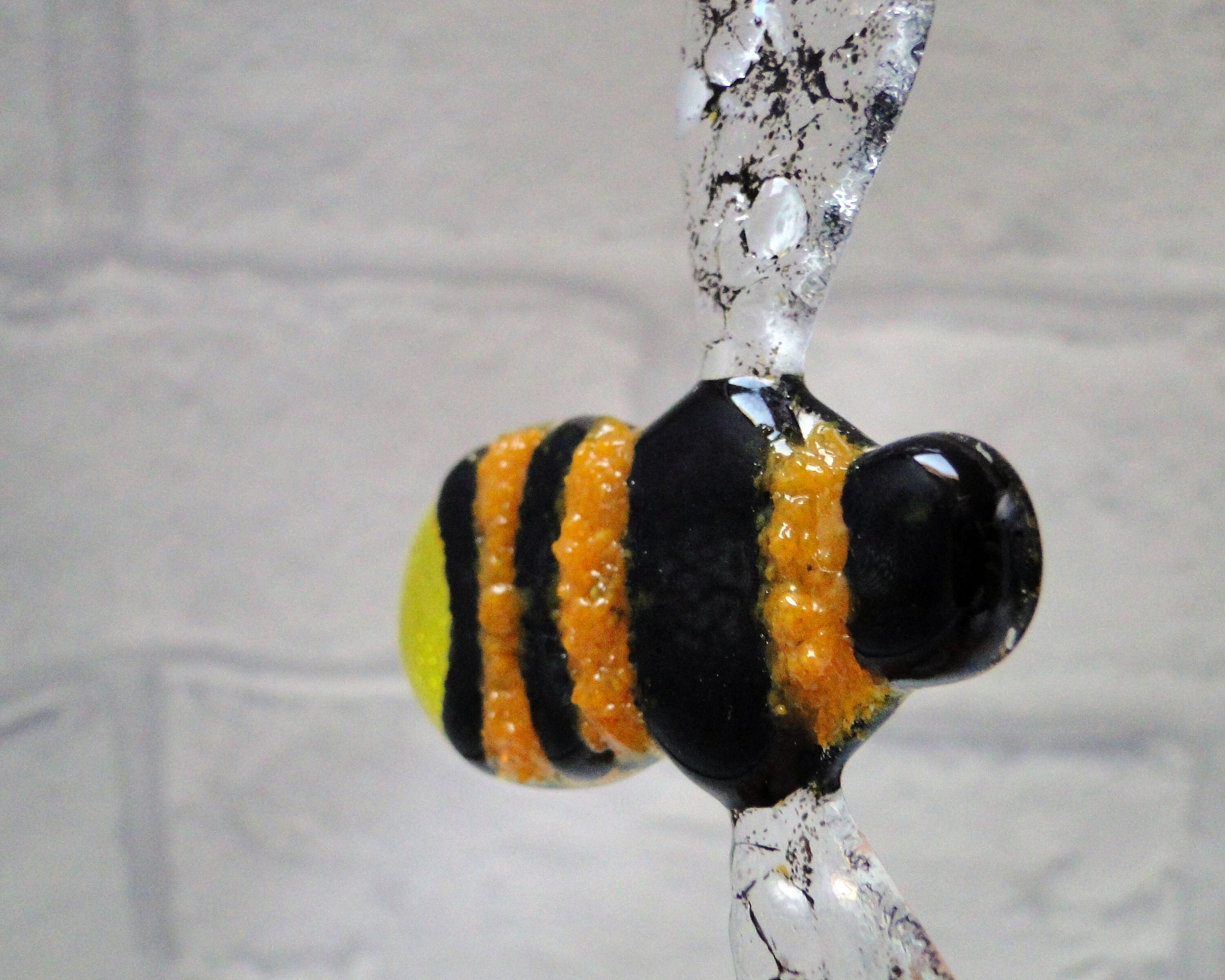 Fused Glass Bee Suncatcher handmade glass art window hanging | Etsy