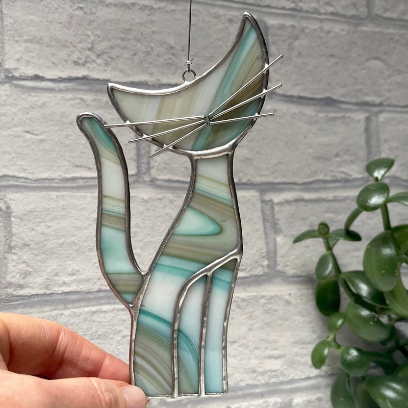 Cat Stained Glass Lamp - Etsy