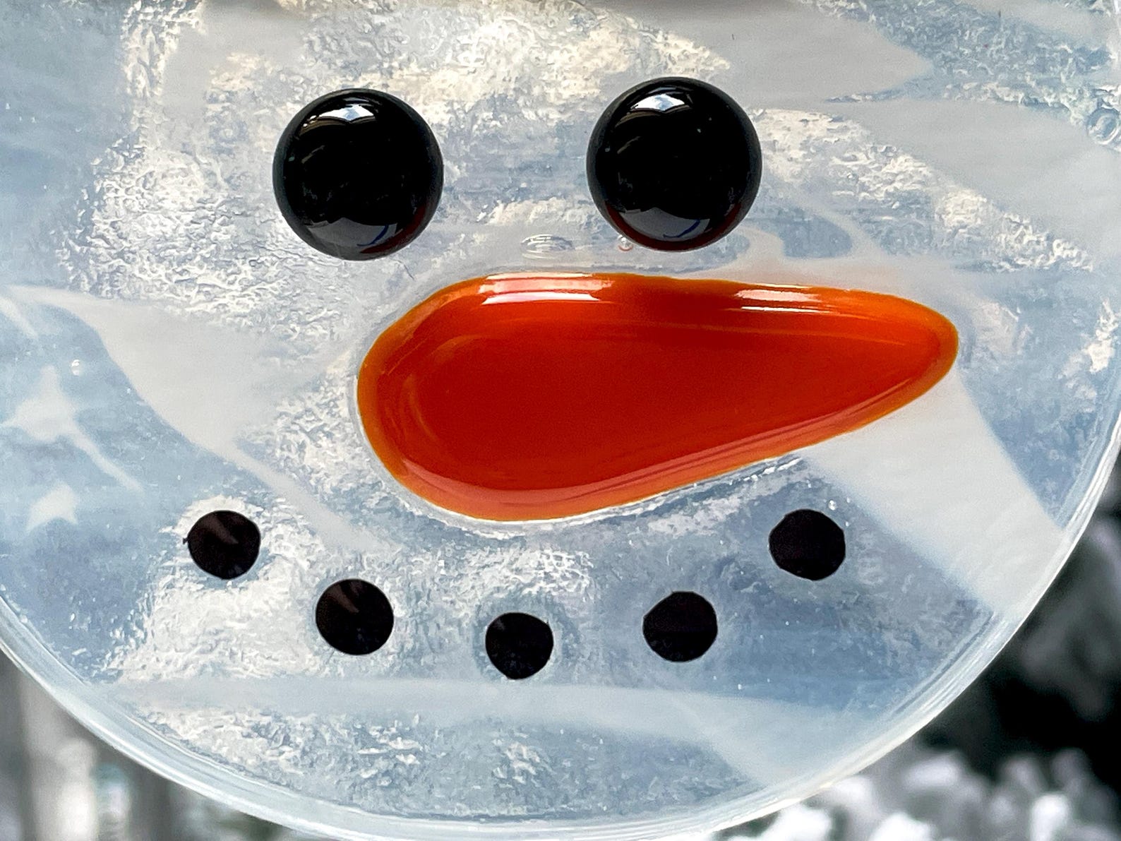 Fused Glass Snowman Suncatcher, Handmade Christmas Ornament, Window ...
