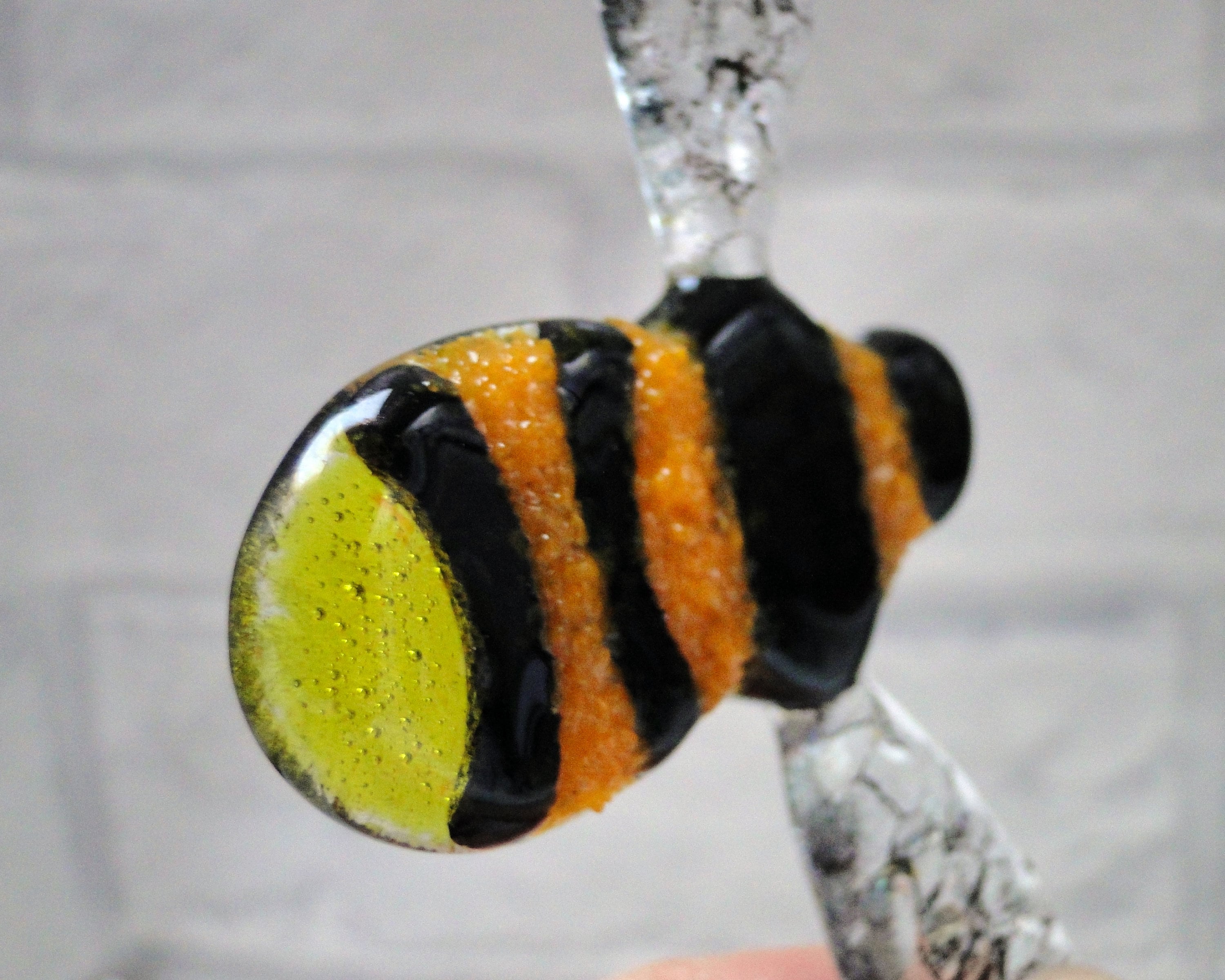 Fused Glass Bee Suncatcher handmade glass art window hanging | Etsy