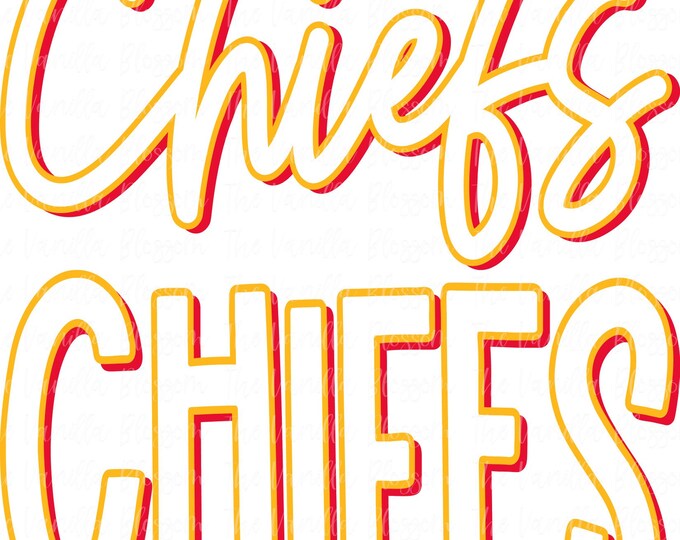 Chiefs SVG & PNG Football Sports Script Print Digital Design Instant ...