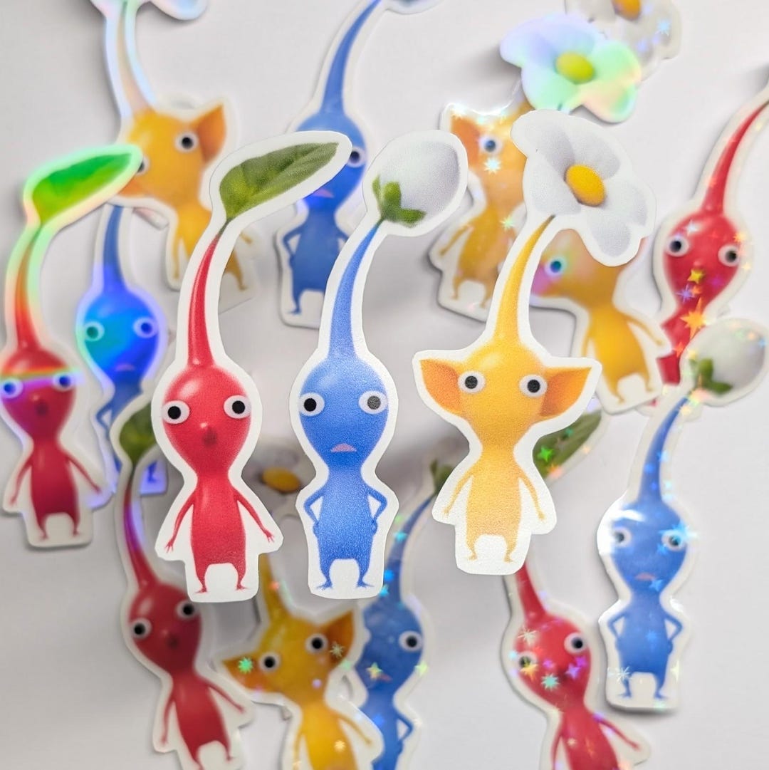 Pikmin Stickers Glossy, Holographic, Holographic Stars - Etsy