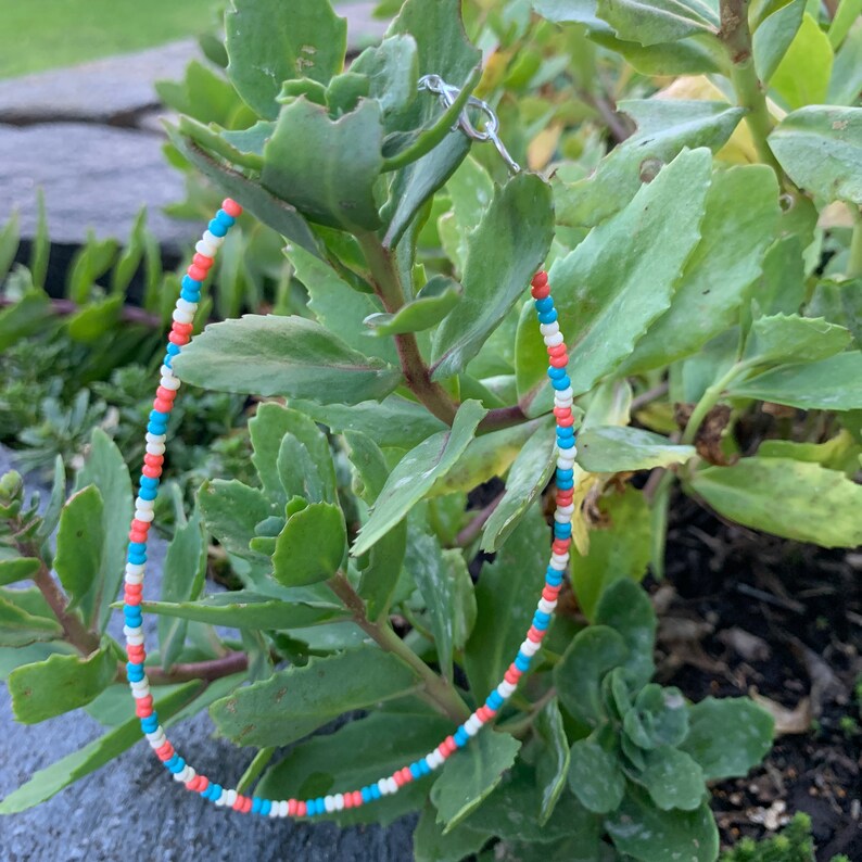 Glass Seed Bead Necklace Waterproof Necklace Pura Vida | Etsy Glass Seed Bead Necklace Waterproof Necklace Pura Vida | Etsy