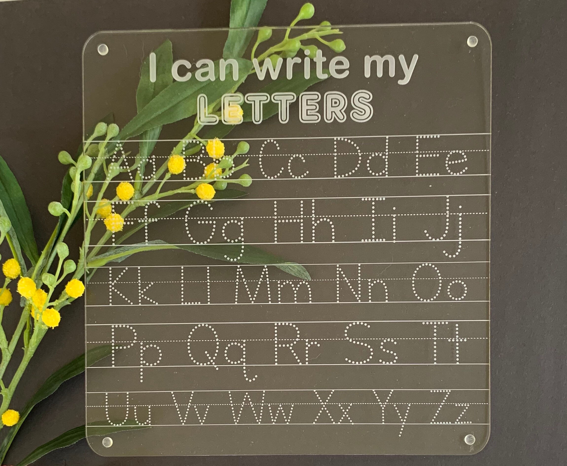 Dry Erase Alphabet ABC Tracing Board Engraved Clear Acrylic | Etsy