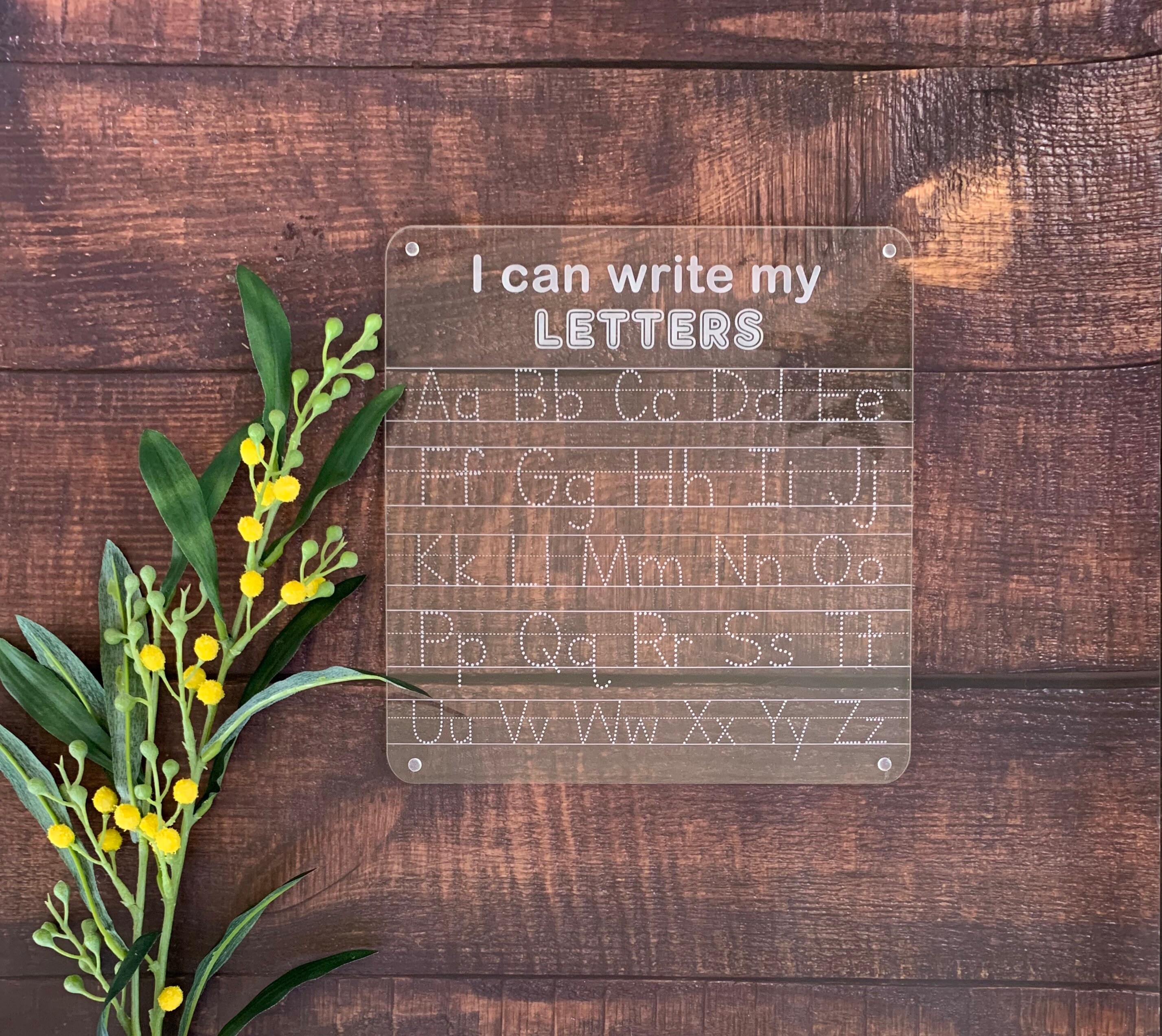 Dry Erase Alphabet ABC Tracing Board Engraved Clear Acrylic | Etsy