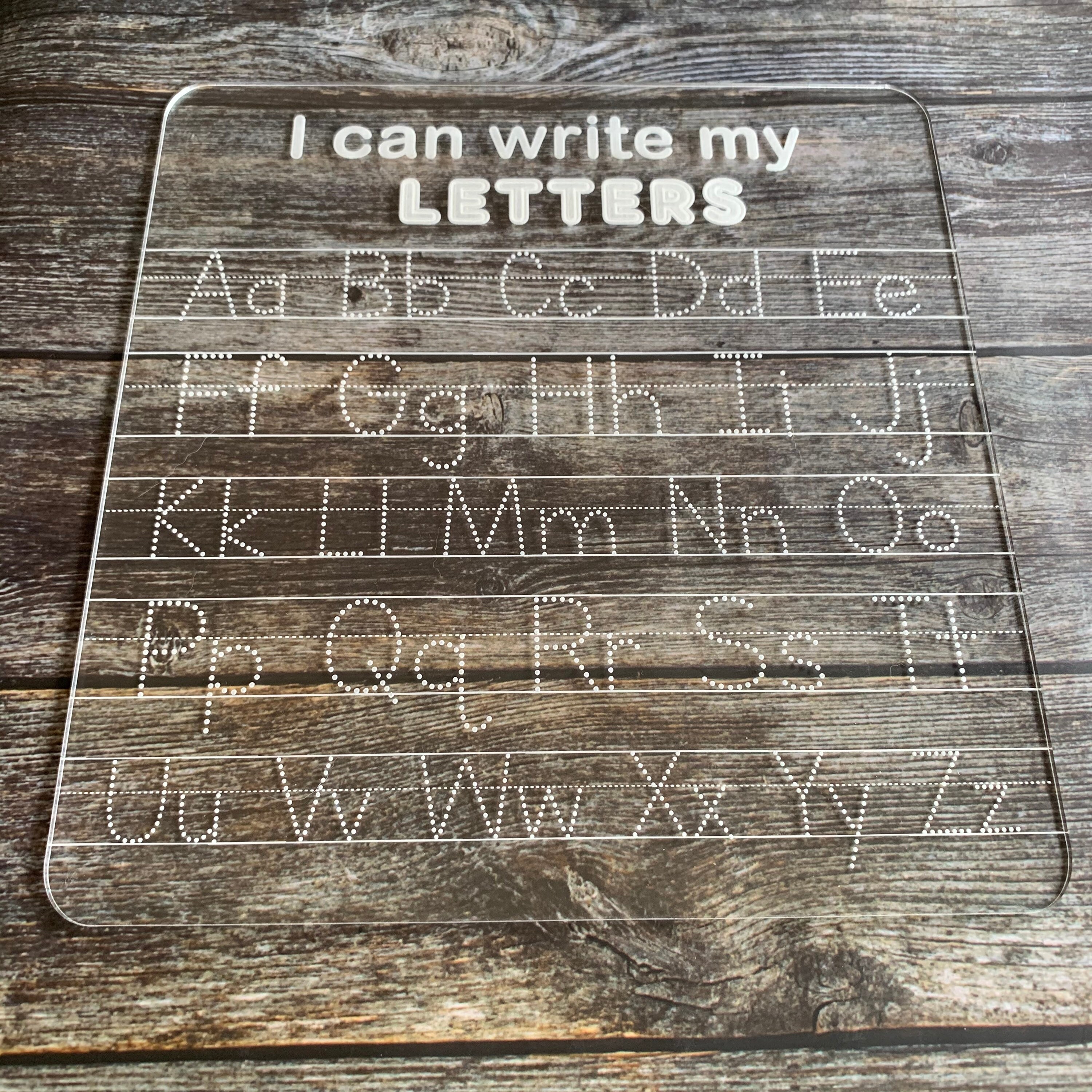 Dry Erase Alphabet ABC Tracing Board Engraved Clear Acrylic - Etsy