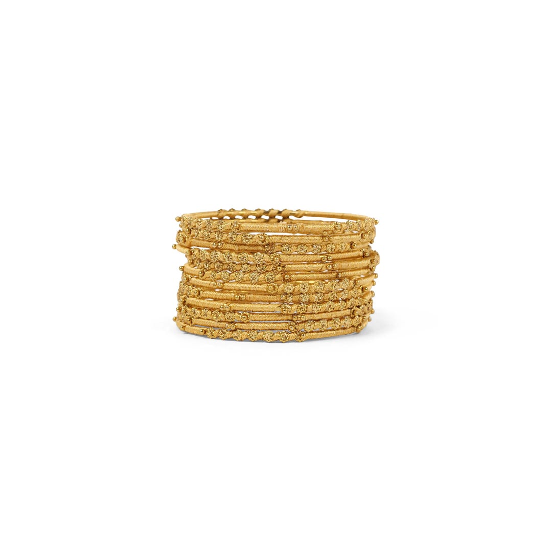 Children's Set of 12 Thread Bangles in Gold - Etsy