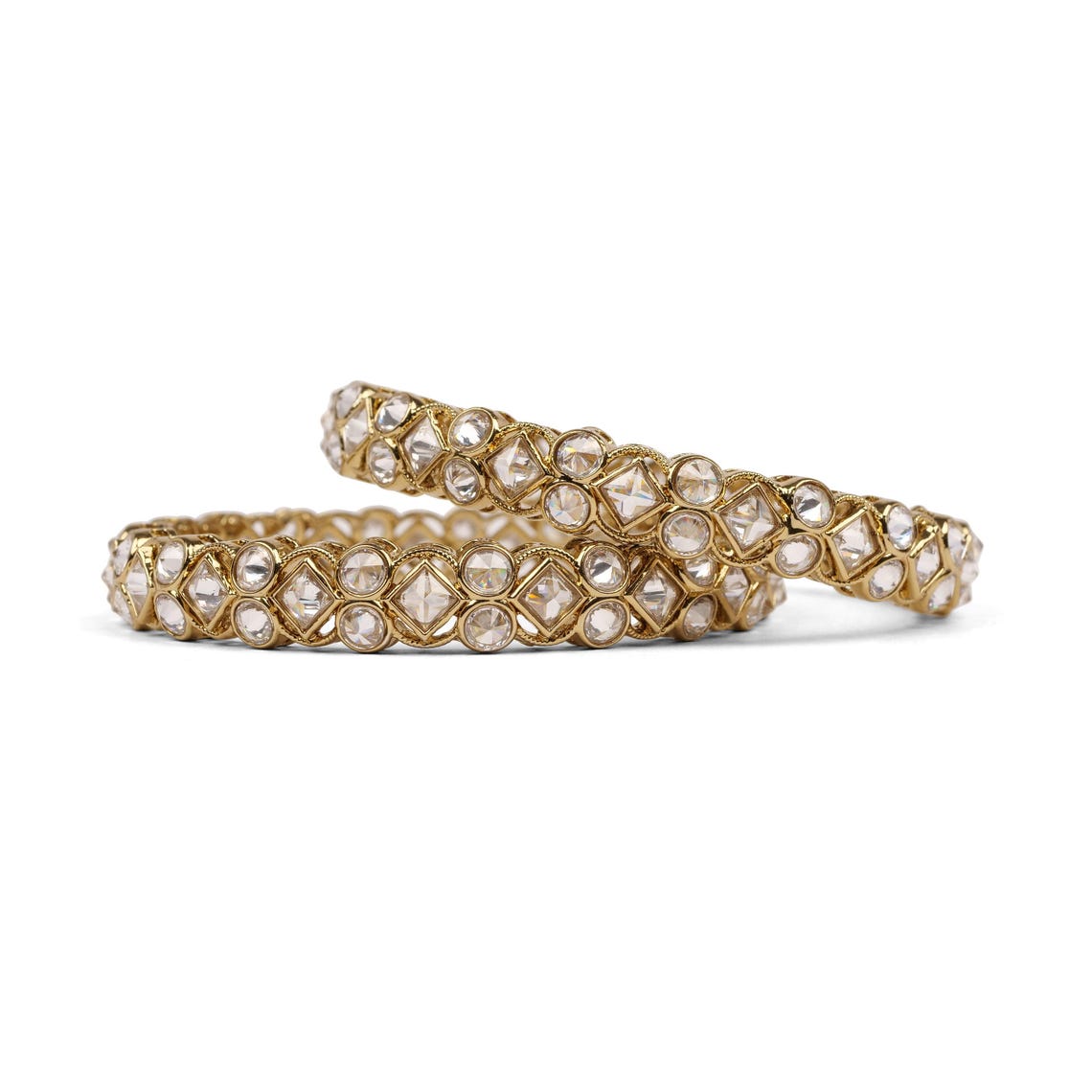 Gulzar Indian Kadas in White and Antique Gold - Etsy