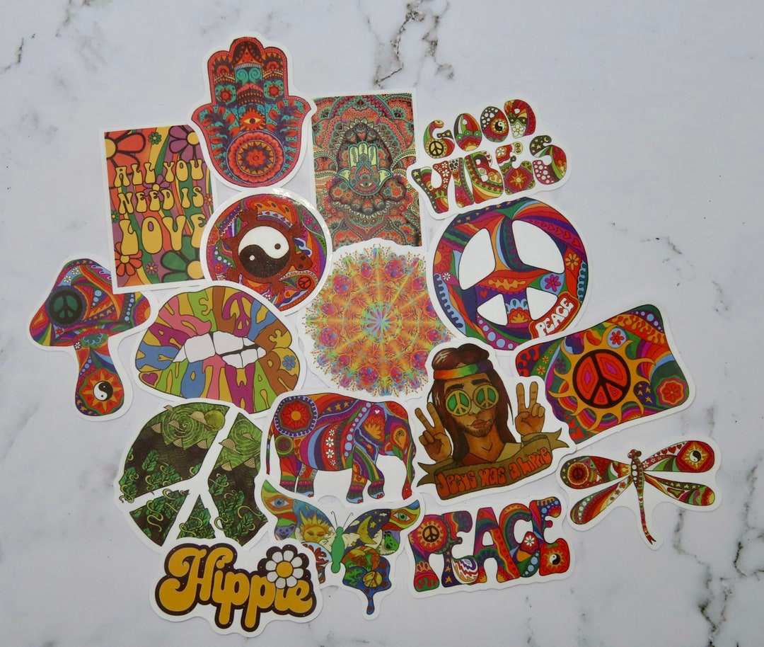 HIPPIE STICKERS Free Shipping - Etsy