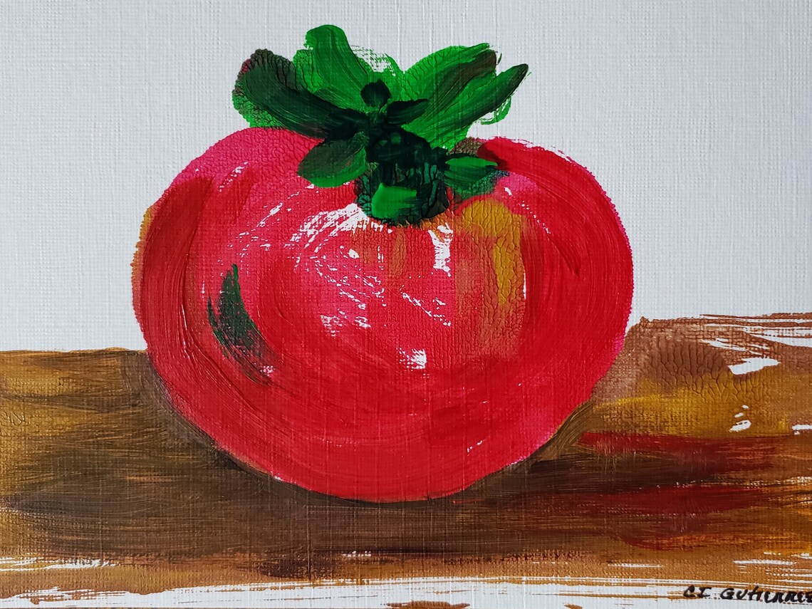 Tomato, Hand Painted. Acrylic on High Quality Paper. - Etsy