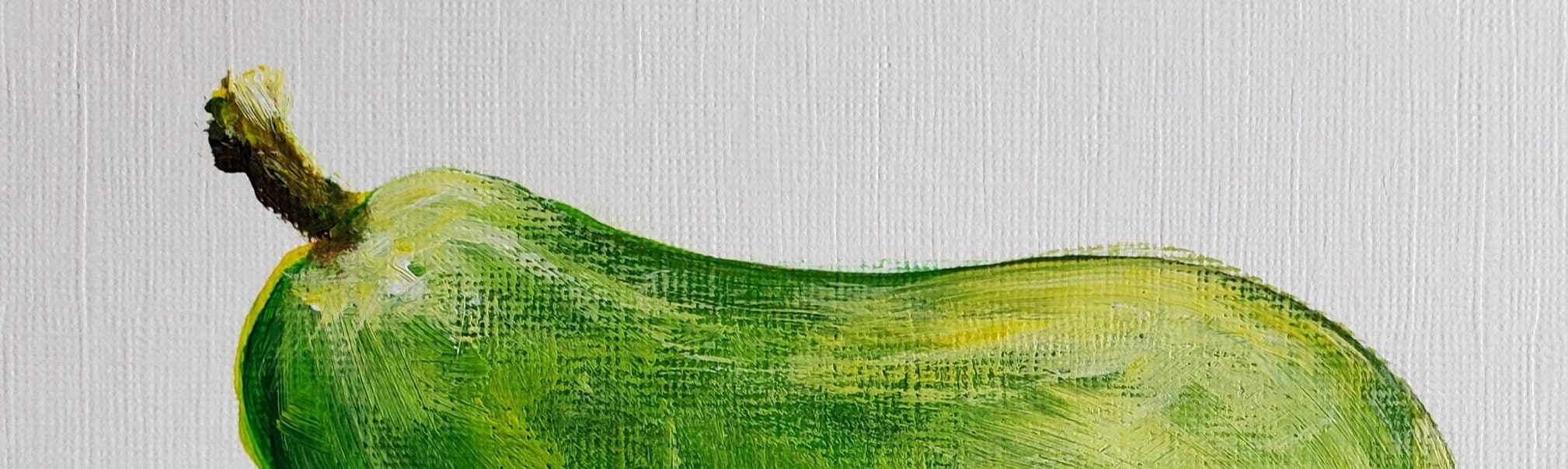Pera verde, pintada a mano Acrílico sobre papel sin ácido de alta ...