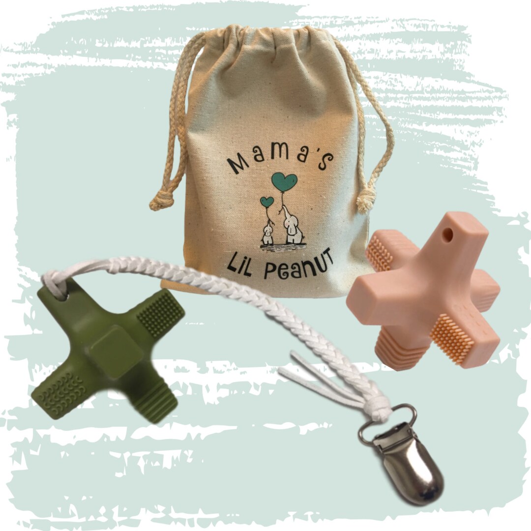 Cute Teethers for Girls in Adorable Peach and Army Green Molar Teether ...