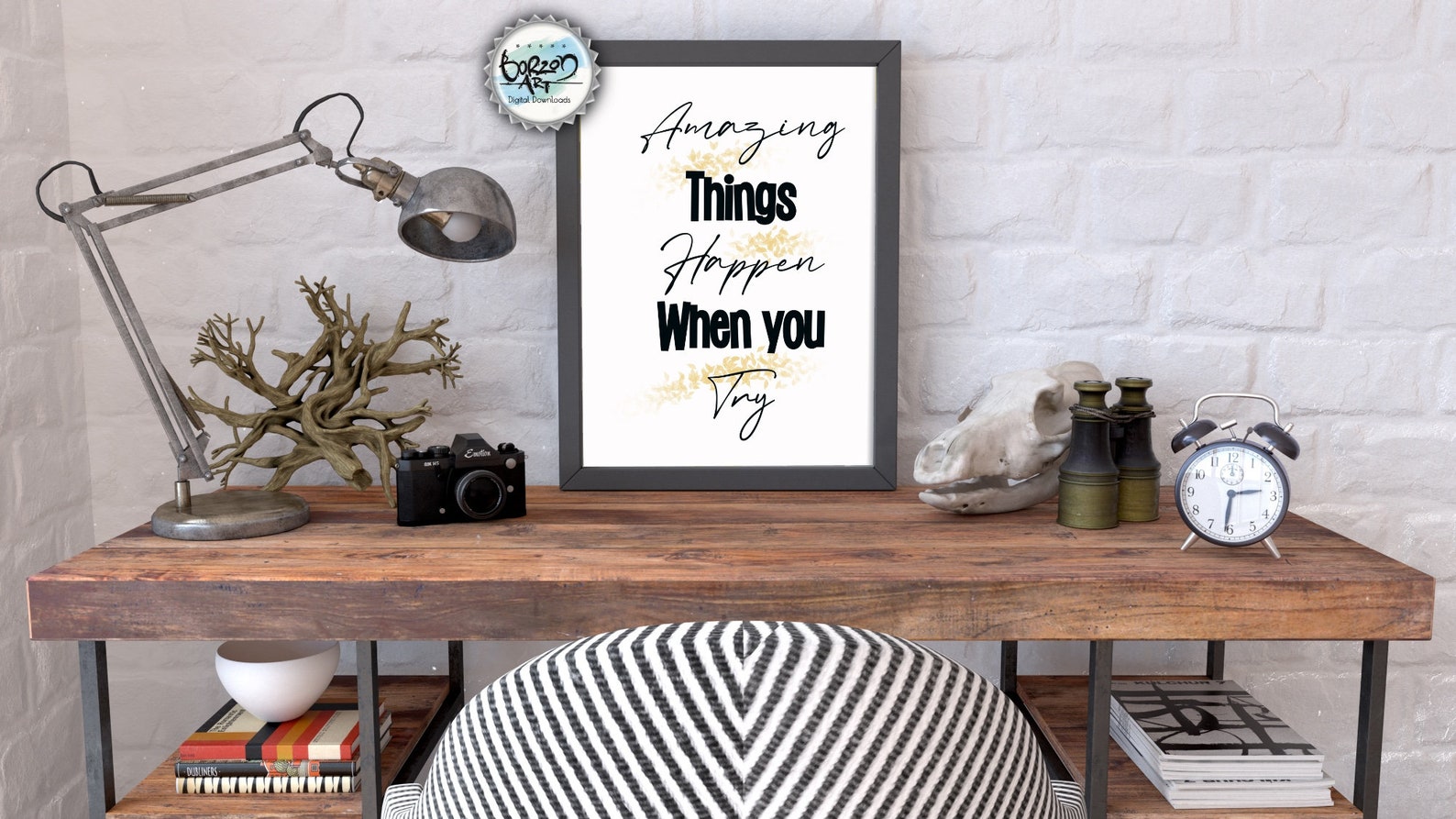 Amazing things happen when you try Positive Quote Art | Etsy