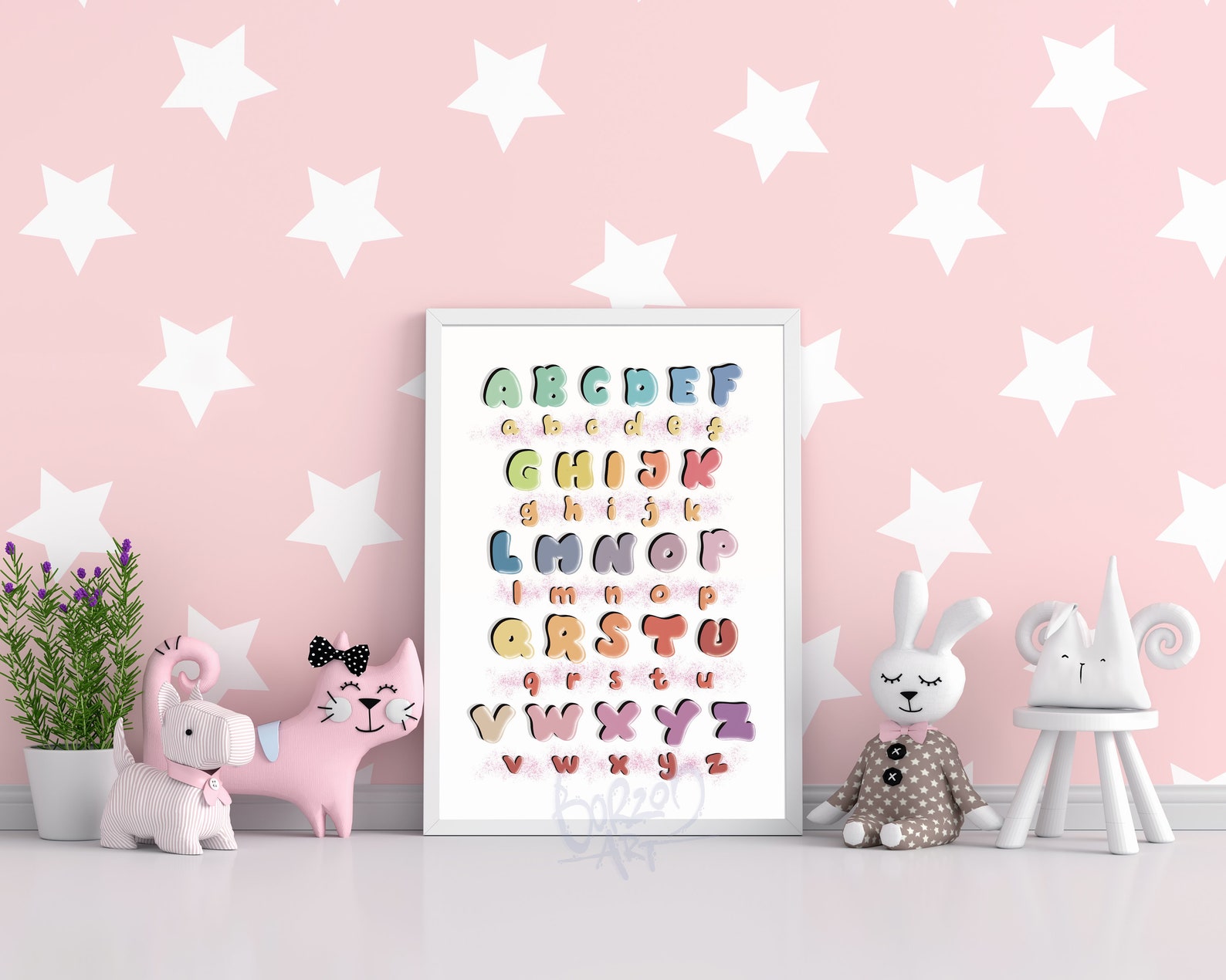 Alphabet print Nursery print Printable wall art ABC art | Etsy