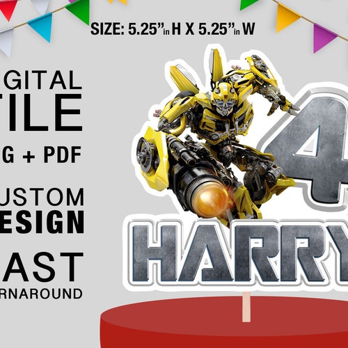 Bumble Bee Cake Topper Transformer Cake Topper Personalized - Etsy