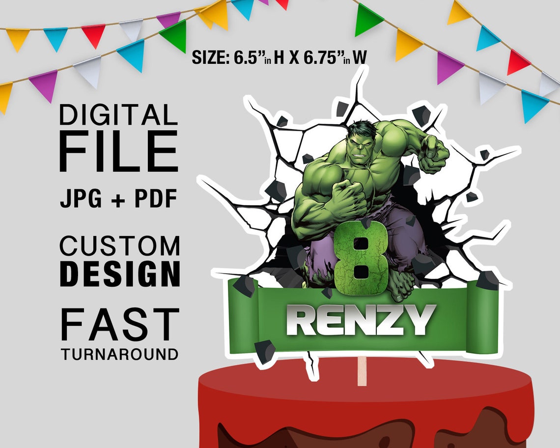Hulk Cake Toppers DIY Hulk Printables - Etsy Canada