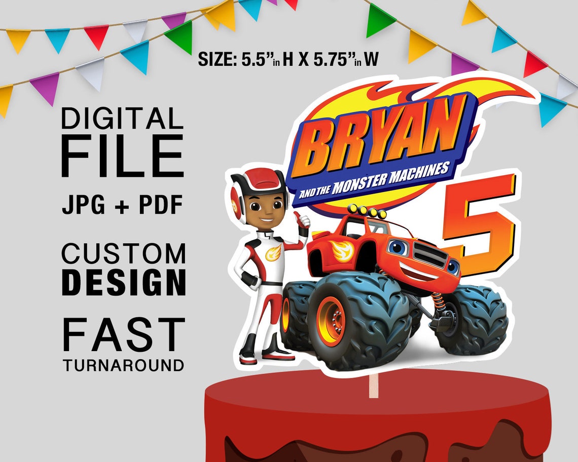Personalized Blaze and the Monster Machine Cake Topper DIY | Etsy