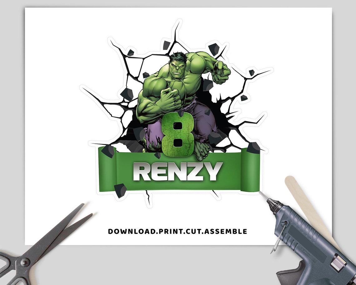 Hulk Cake Toppers DIY Hulk Printables - Etsy Canada