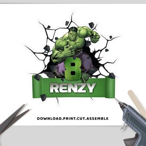 Hulk Cake Toppers DIY Hulk Printables - Etsy Canada