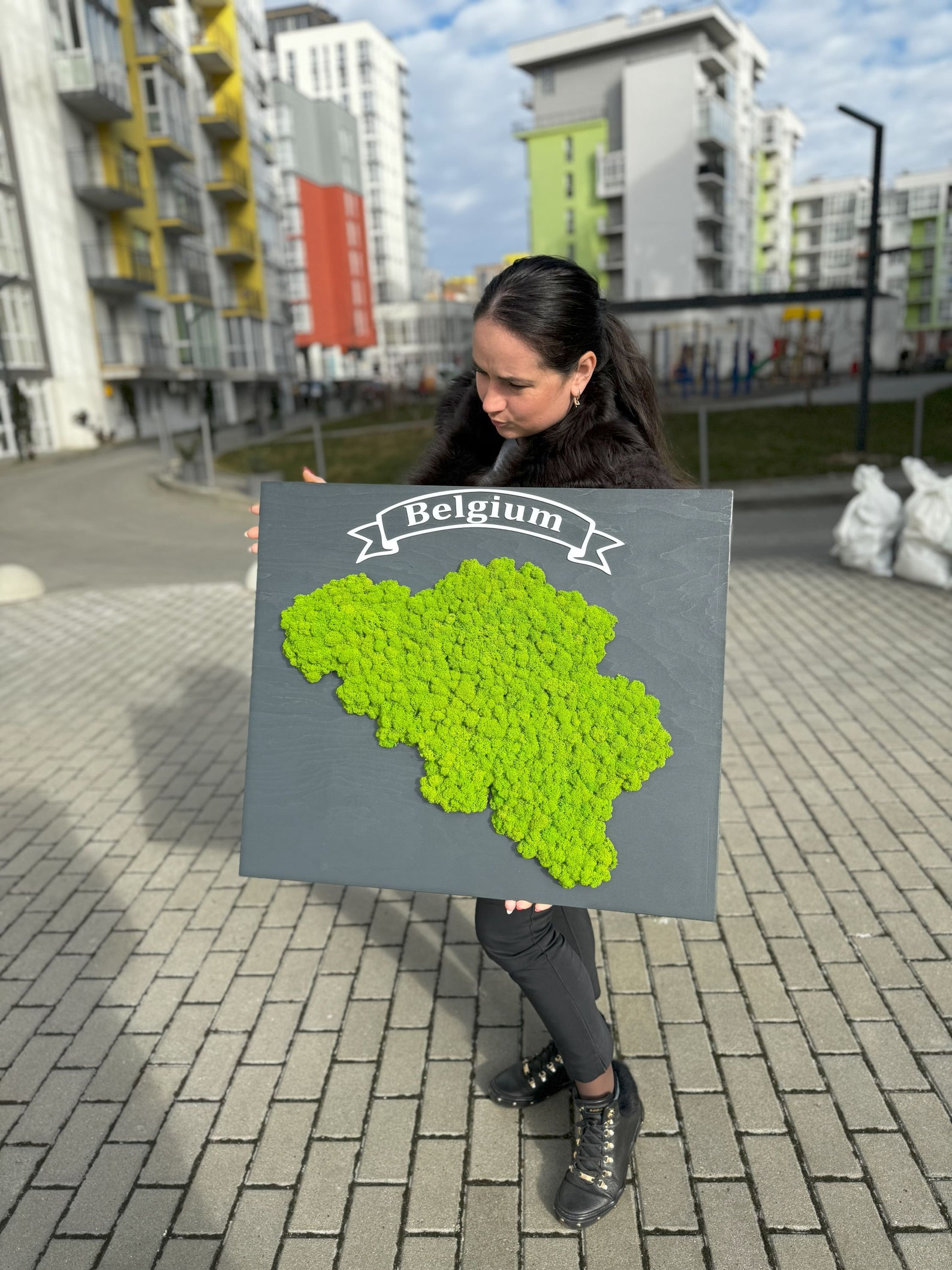 Custom Moss Map of Any Country, Custom Design Wall Hanging Moss Map ...