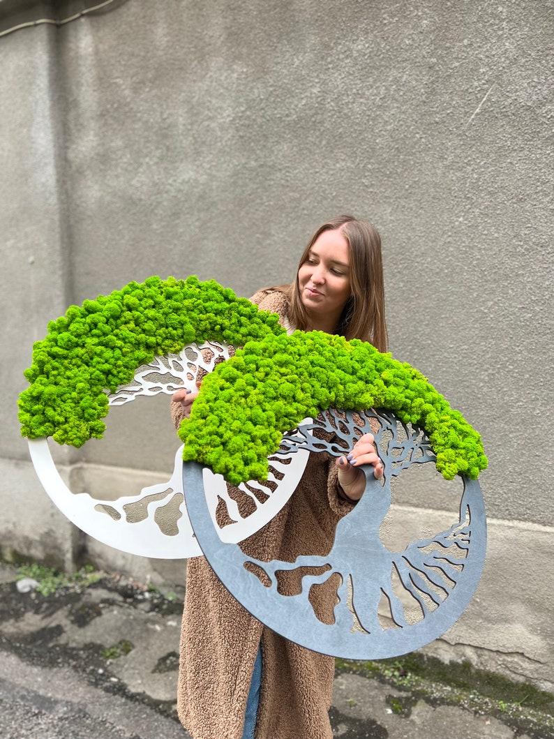 Wall Moss Decor, Scandinavian Stabilized Moss Tree, Large Wall Art ...