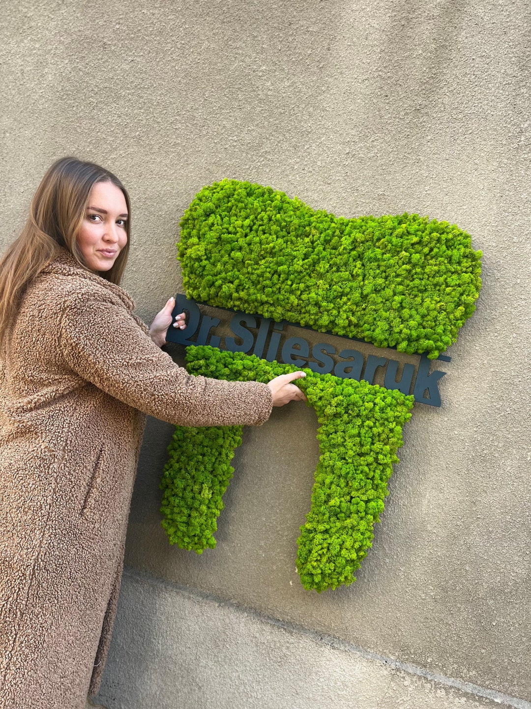 Personalized Moss Tooth Wall Art, Dentist Office Decor, Custom Name ...