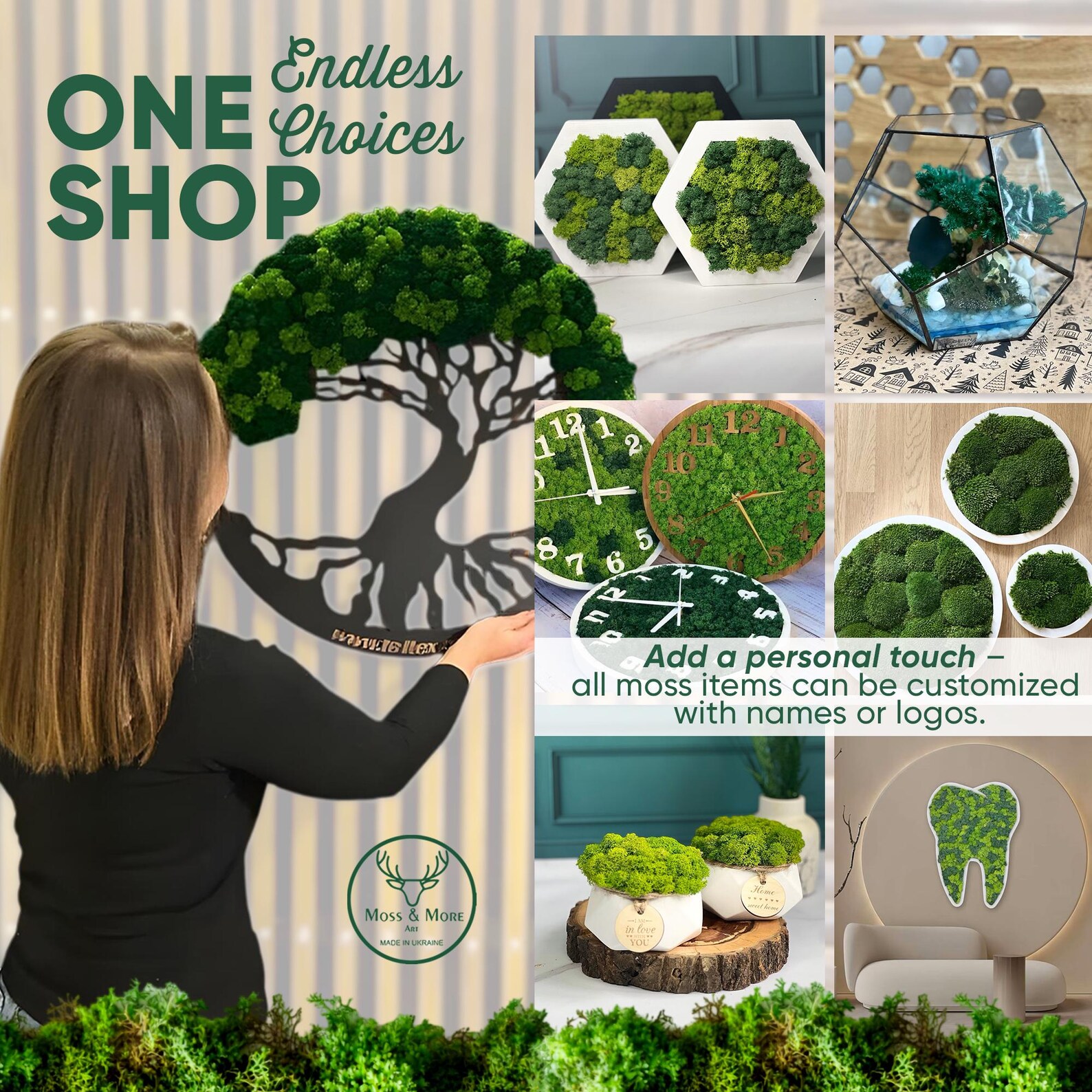 Custom Moss Letters Logo Company Design Moss Wall Art Moss Letters ...