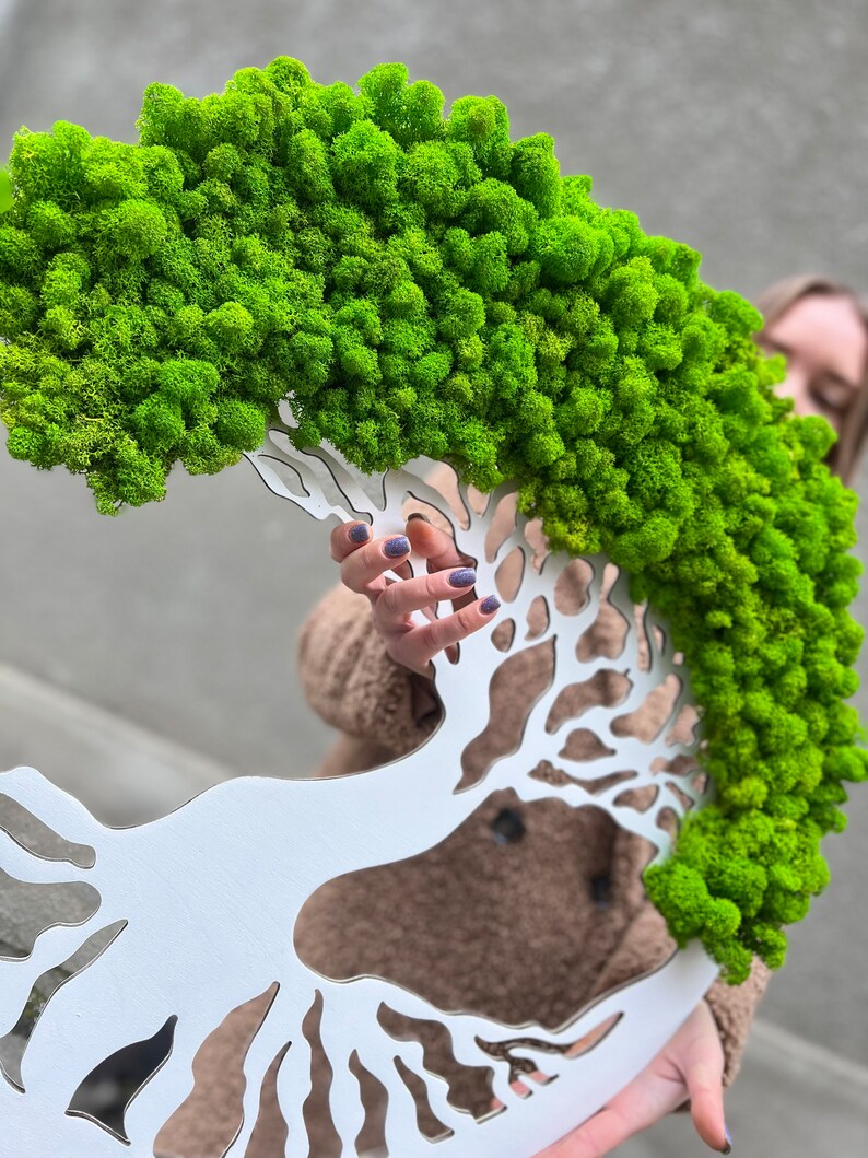 Wall Moss Decor, Scandinavian Stabilized Moss Tree, Large Wall Art ...