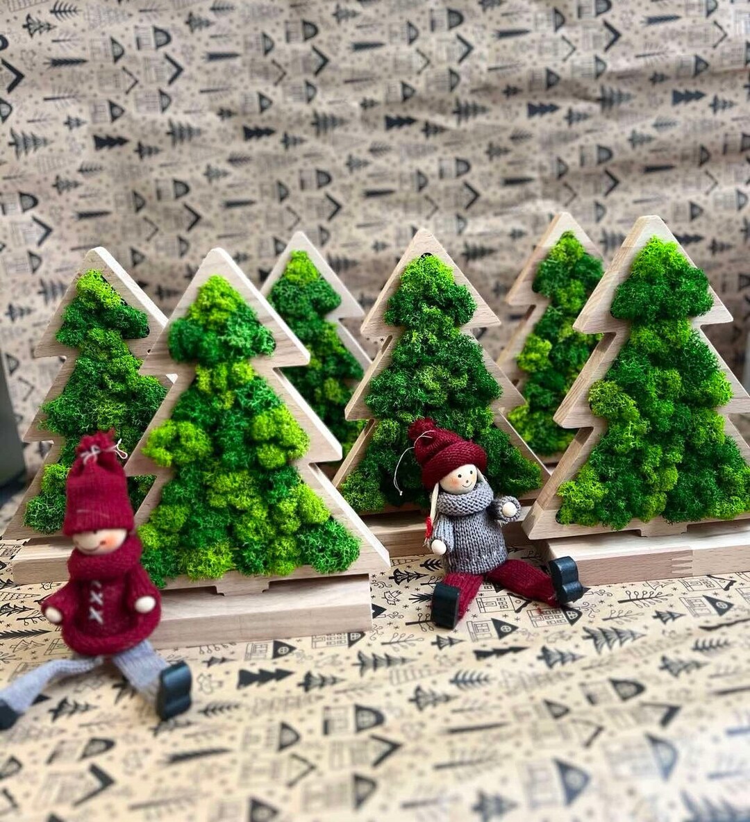 Green Moss Christmas Tree Christmas Moss Tree Small - Etsy