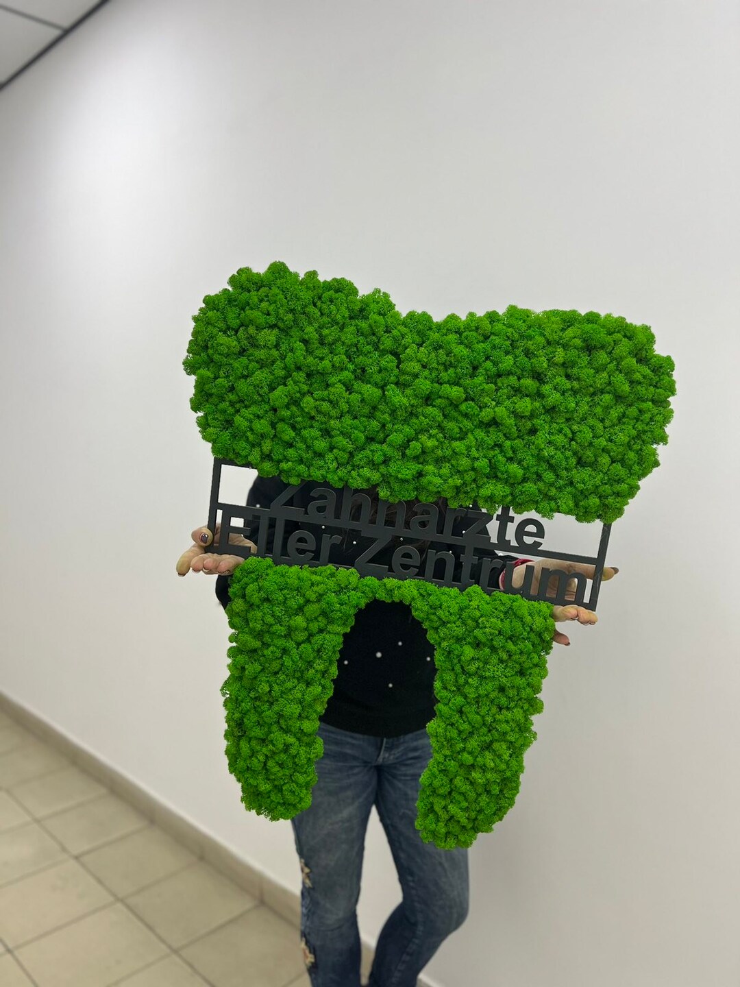 Large Moss Tooth Logo Sign for Dental Office, Custom Green Wall Art ...