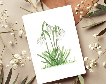 Bluebell Greeting Card, Botanical Watercolour, Wild Flower, Flower ...