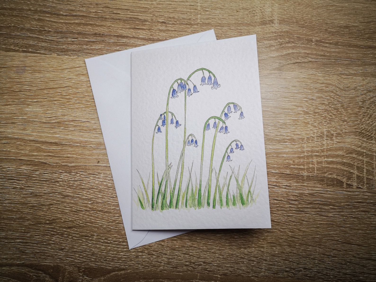 Bluebell Greeting Card, Botanical Watercolour, Wild Flower, Flower ...