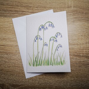 Bluebell Greeting Card, Botanical Watercolour, Wild Flower, Flower ...