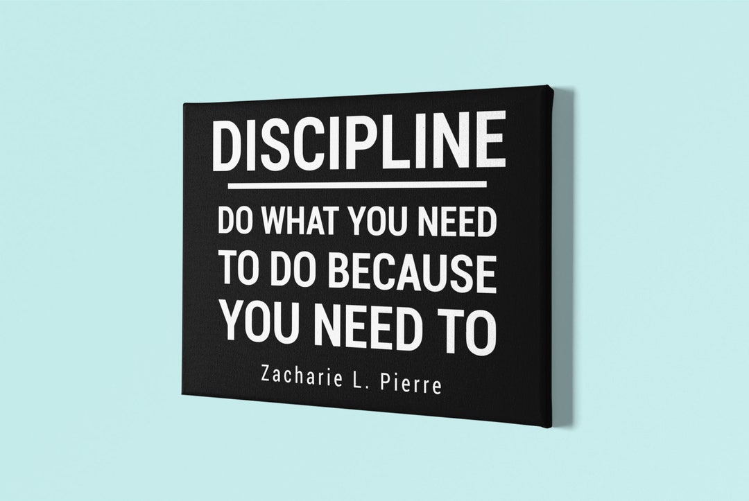 DISCIPLINE Quote | Wall Art Canvas - Etsy