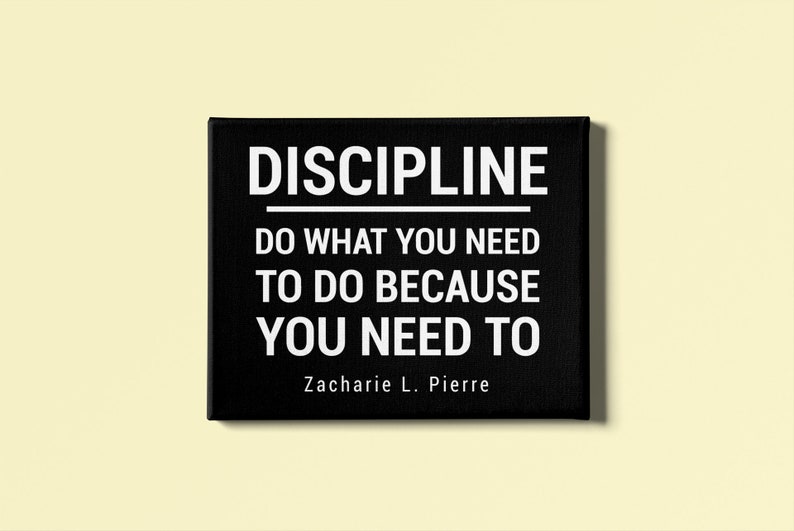DISCIPLINE Quote | Wall Art Canvas - Etsy