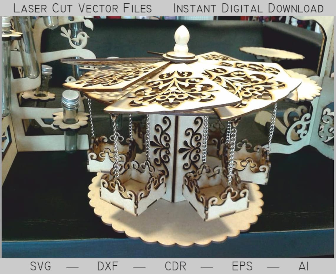 Carousel. Laser Cut File SVG DXF Woodworking Plans 3d | Etsy
