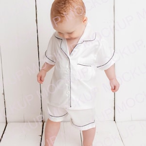 Satin Pyjama White Short Mockup Stock Image | Birthday Kids | Children ...