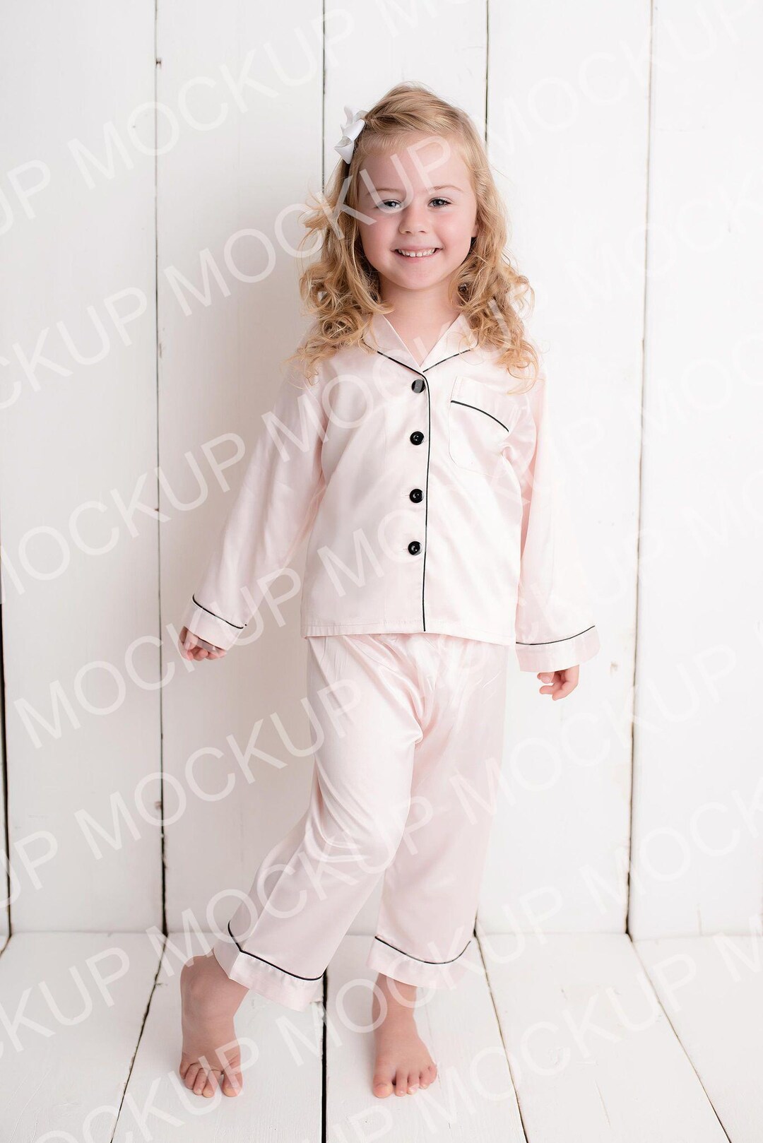 Satin Pyjama Mockup Stock Image | Birthday Kids | Children's Pjs | Flat ...