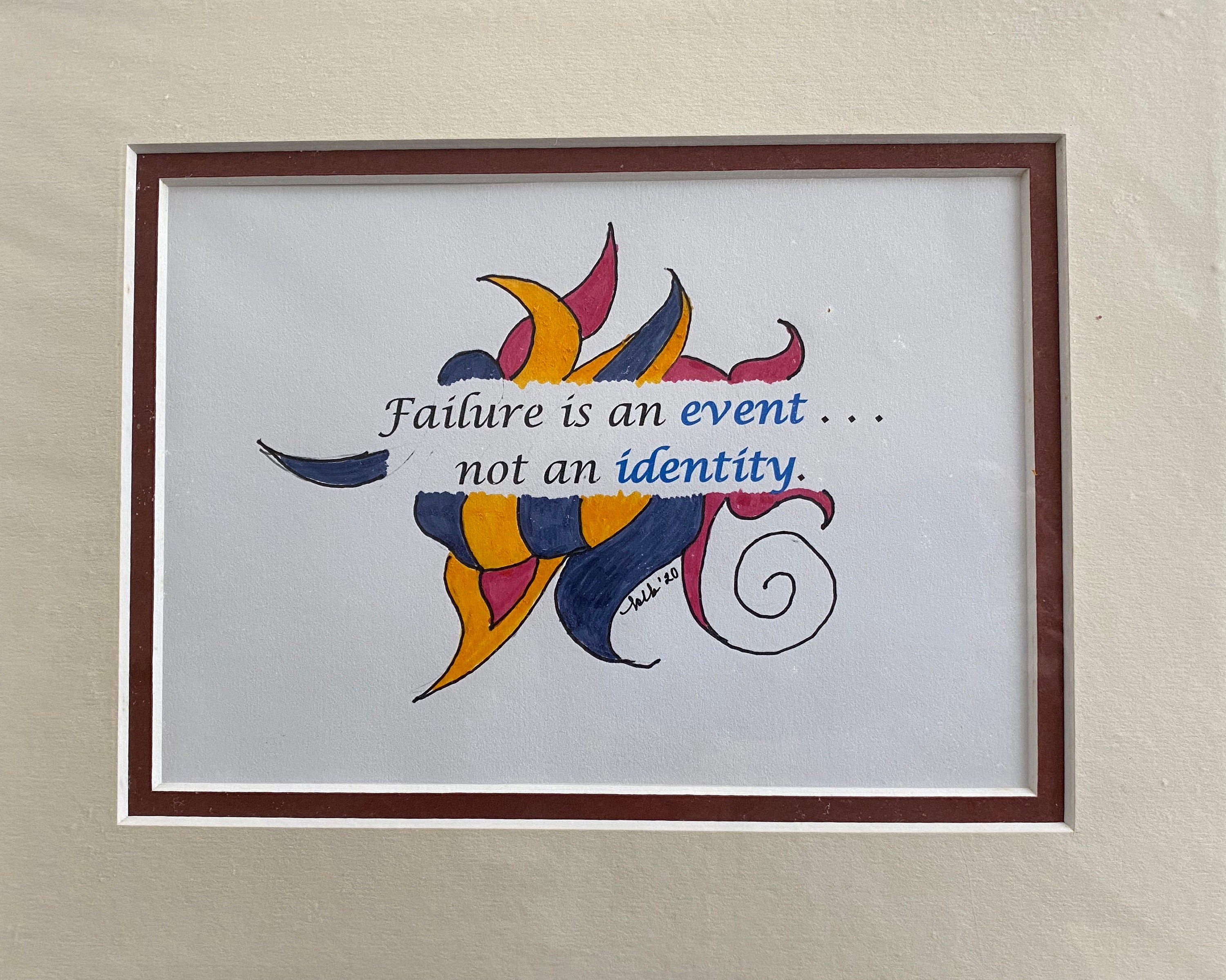 Hand Drawn Affirmation Art: Failure Quote, Watercolor & Ink - Etsy