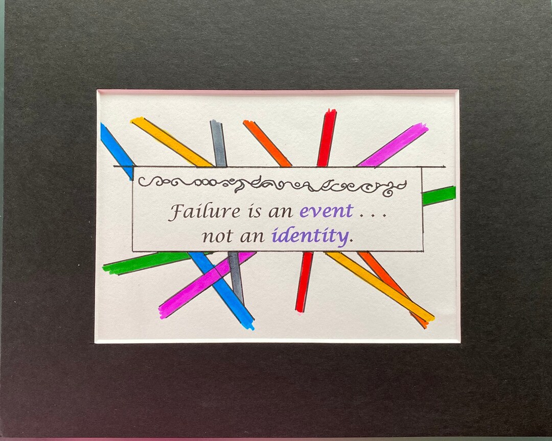Hand Drawn Affirmation Art: Failure Quote, Watercolor & Ink - Etsy