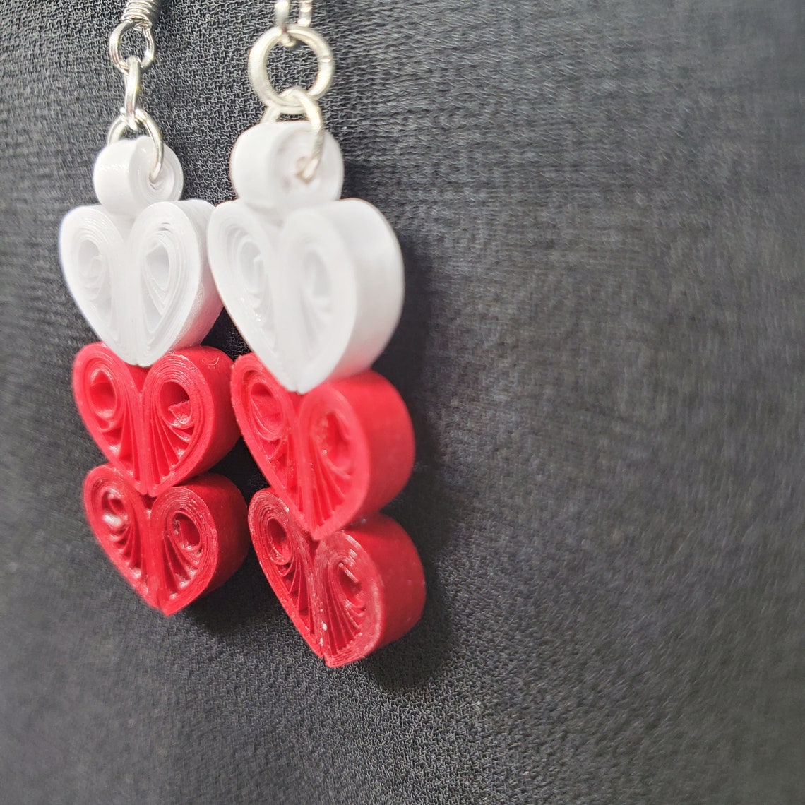 Paper Quilled Heart Earrings - Etsy