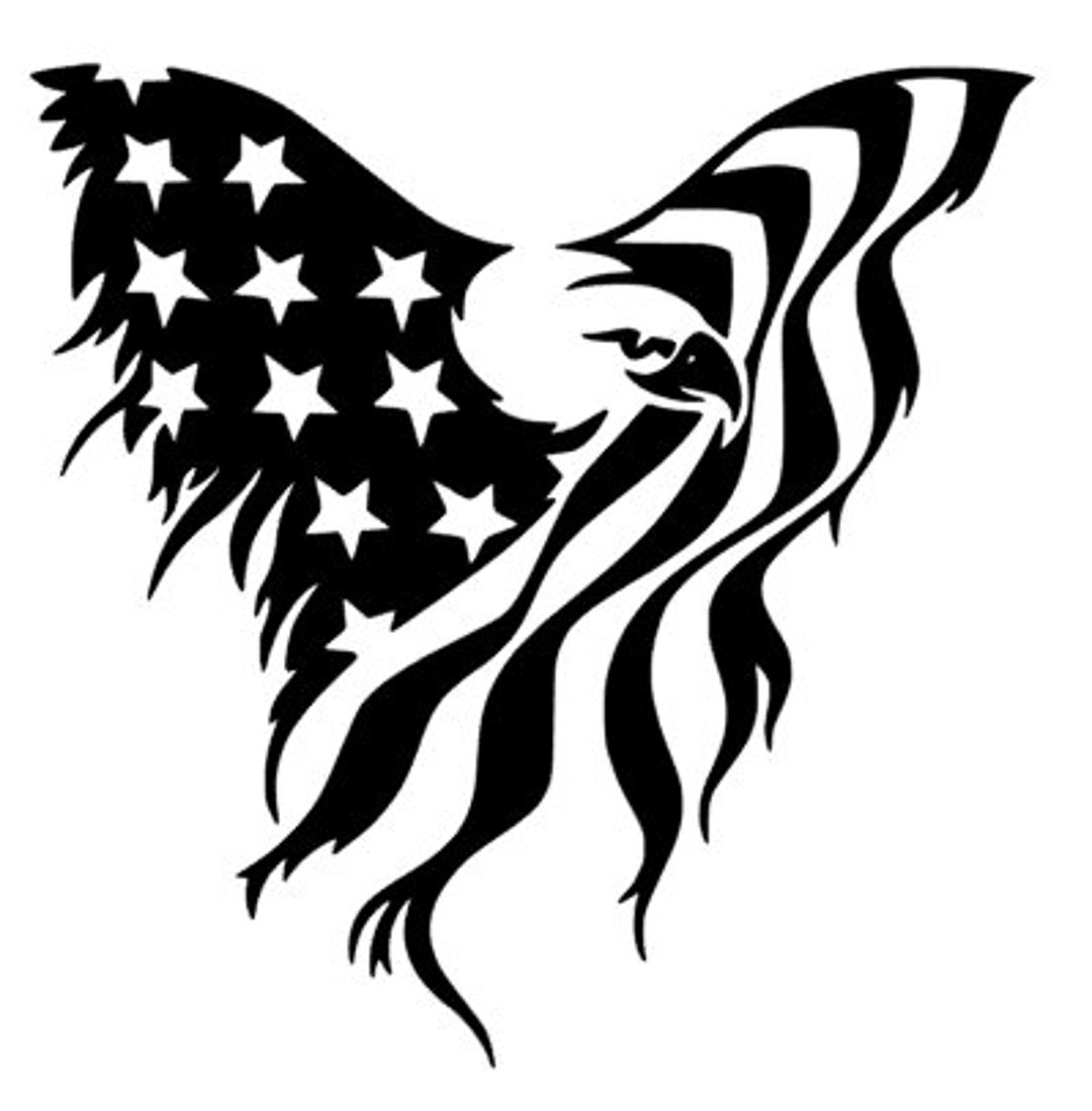 Eagle and Flag Vinyl Decal - Etsy