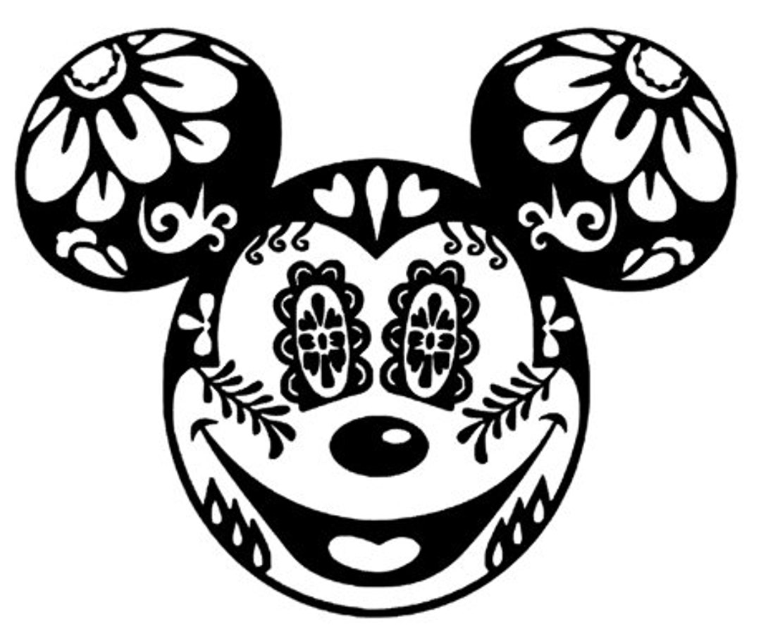 Mickey Mouse Sugar Skull Disney Vinyl Decal - Etsy